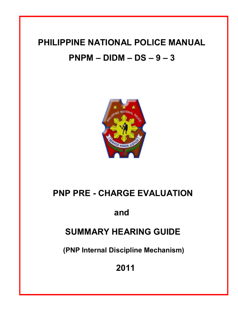 PNP Pre-Charge Evaluation & Summary Hearing Guide