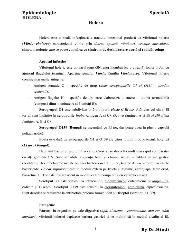 Holera: Epidemiologie, Agent, Patogeneză și Control