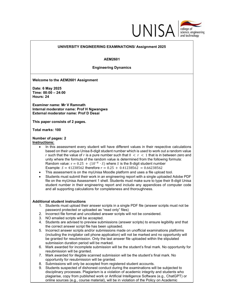 Engineering Dynamics Assignment: Kinetics & Energy
