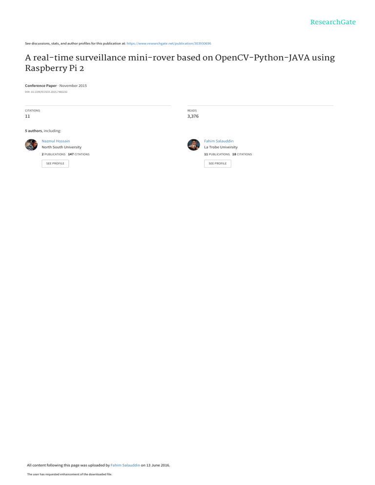 Real-time Surveillance Mini-Rover with Raspberry Pi 2