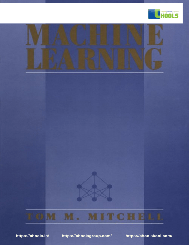 Machine Learning Textbook by Tom M. Mitchell