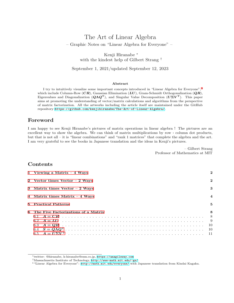 Linear Algebra Graphic Notes: Matrix Factorization
