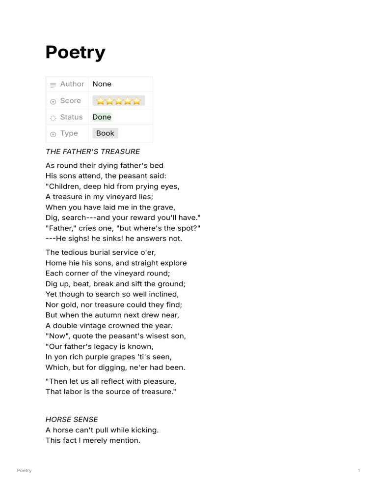 Classic Poetry Collection: Themes of Life, Death, and Virtue