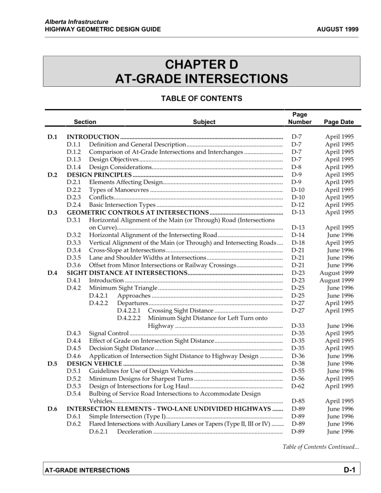 Highway Geometric Design: At-Grade Intersections Guide
