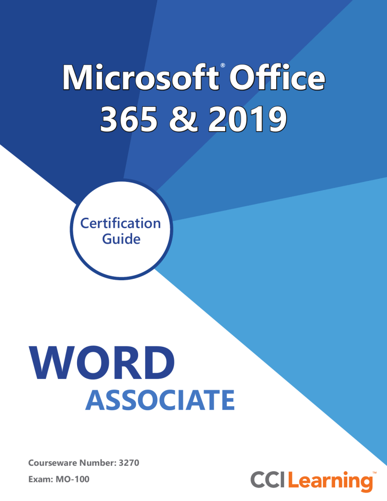 Word Associate MO-100 Certification Guide: Office 365 & 2019