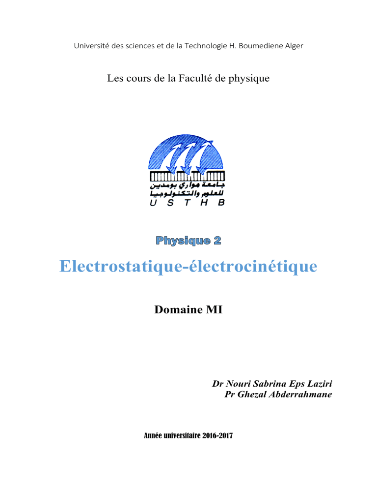 Cours d'électromagnétisme : Électrostatique et électrocinétique