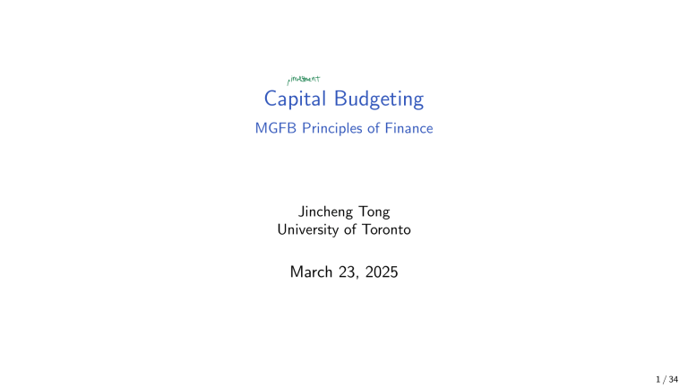 Capital Budgeting: Investment Decision Rules & Inflation