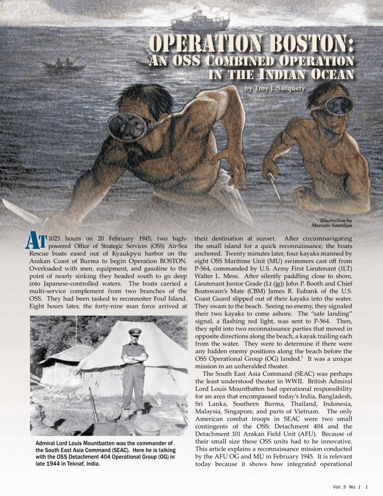 Operation BOSTON: OSS in the Indian Ocean, WWII