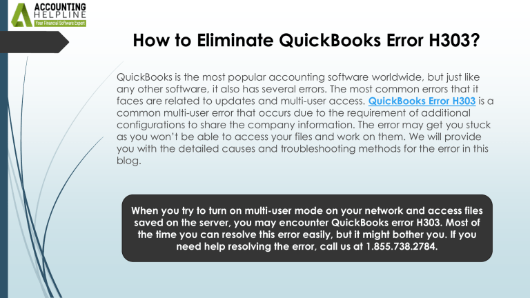Fix QuickBooks Error H303: Troubleshooting Guide