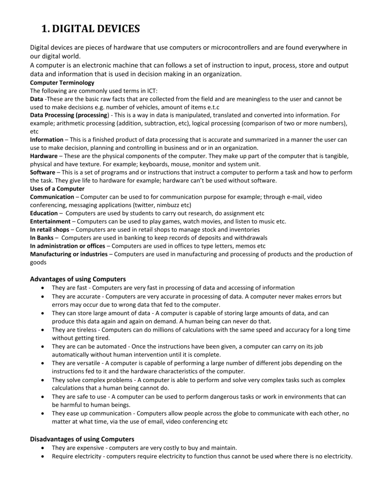 Digital Devices & Computer Basics: An Overview