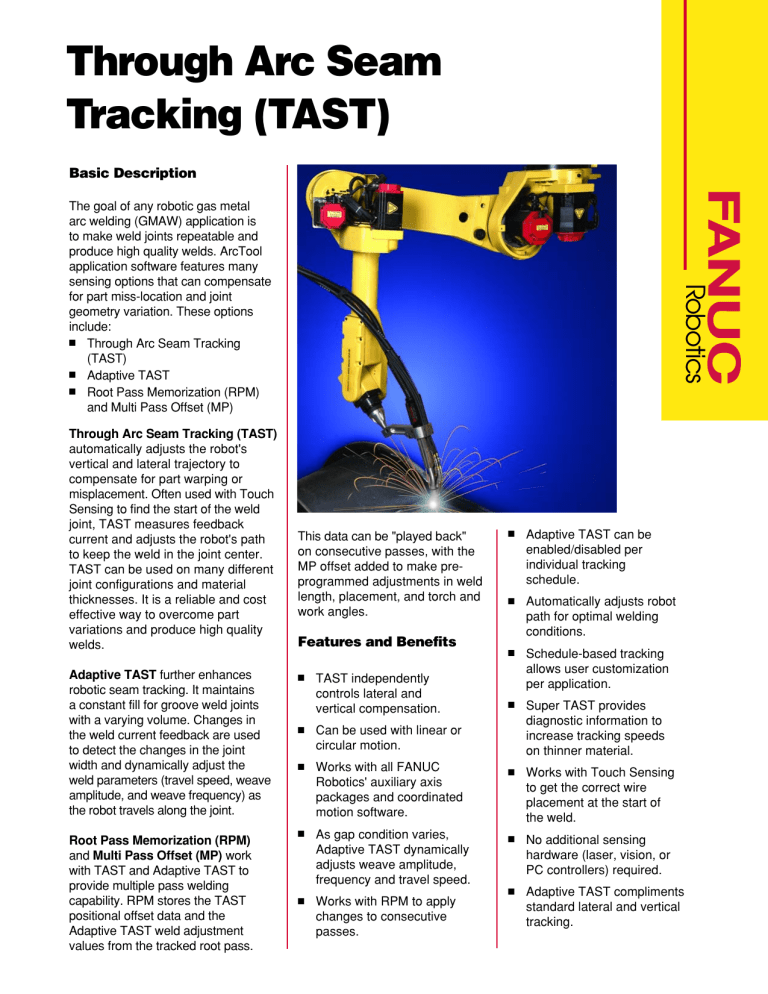FANUC Robotics TAST: Through Arc Seam Tracking