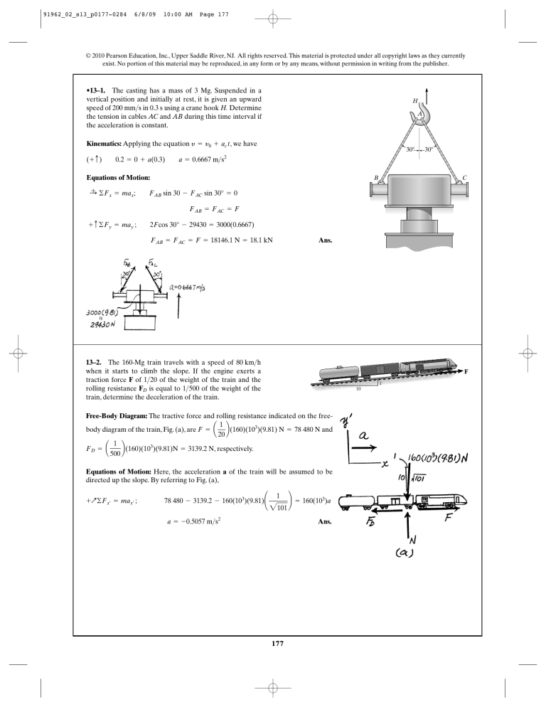 Mechanics Dynamics Problems & Solutions
