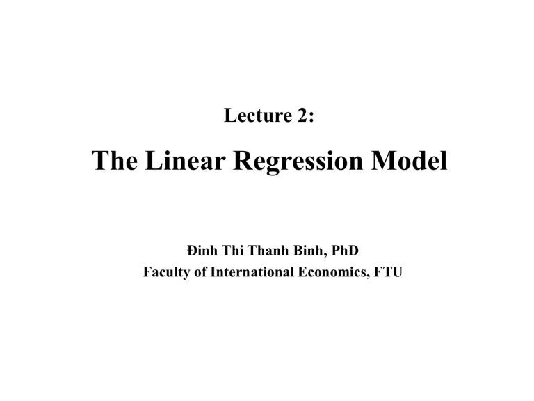 Linear Regression Model: PRF, SRF, OLS