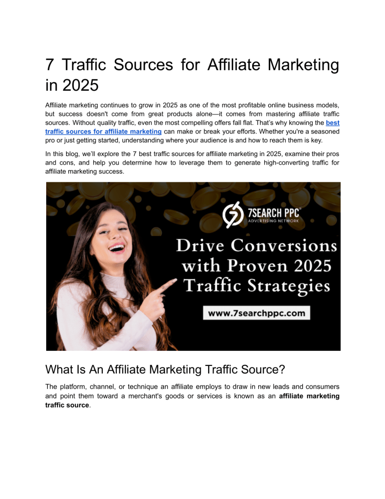 7 Traffic Sources for Affiliate Marketing in 2025