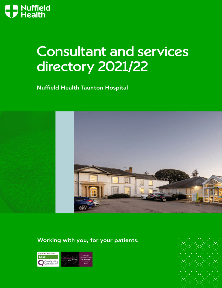 Nuffield Health Taunton Consultant Directory 2021/22