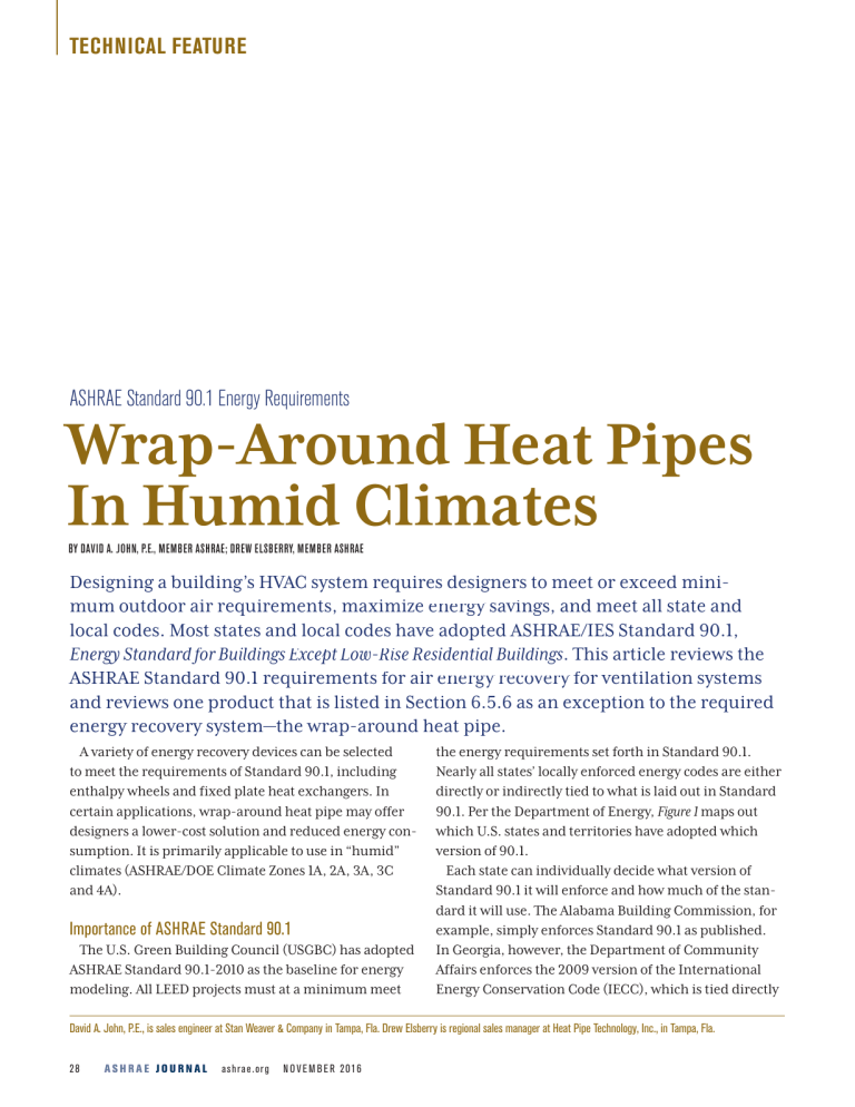Wrap-Around Heat Pipes: ASHRAE 90.1 Energy Requirements