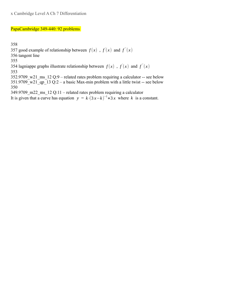 Cambridge A Level Calculus: Exam Questions & Solutions