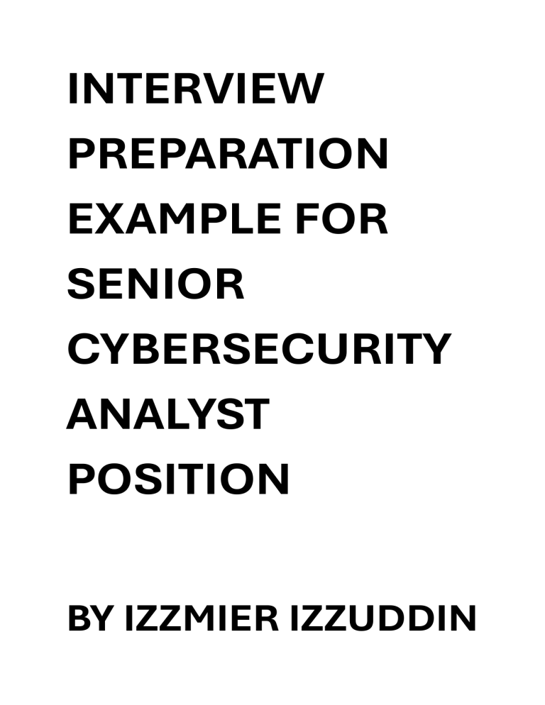 Cybersecurity Analyst Interview Prep: Questions & Answers