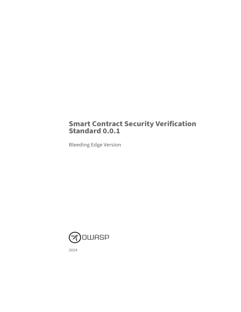 Smart Contract Security Verification Standard 0.0.1