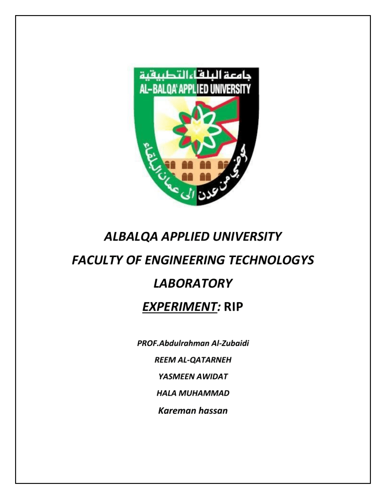 RIP Lab Experiment: Configuration and Analysis