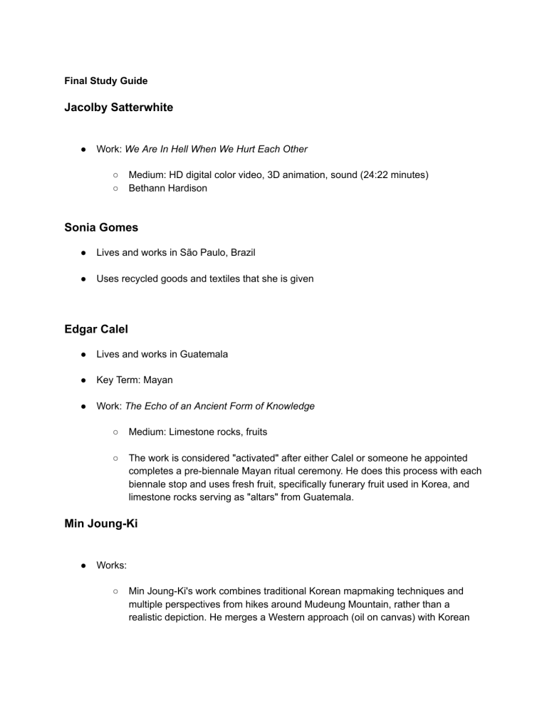 Contemporary Art Study Guide: Artists & Key Works