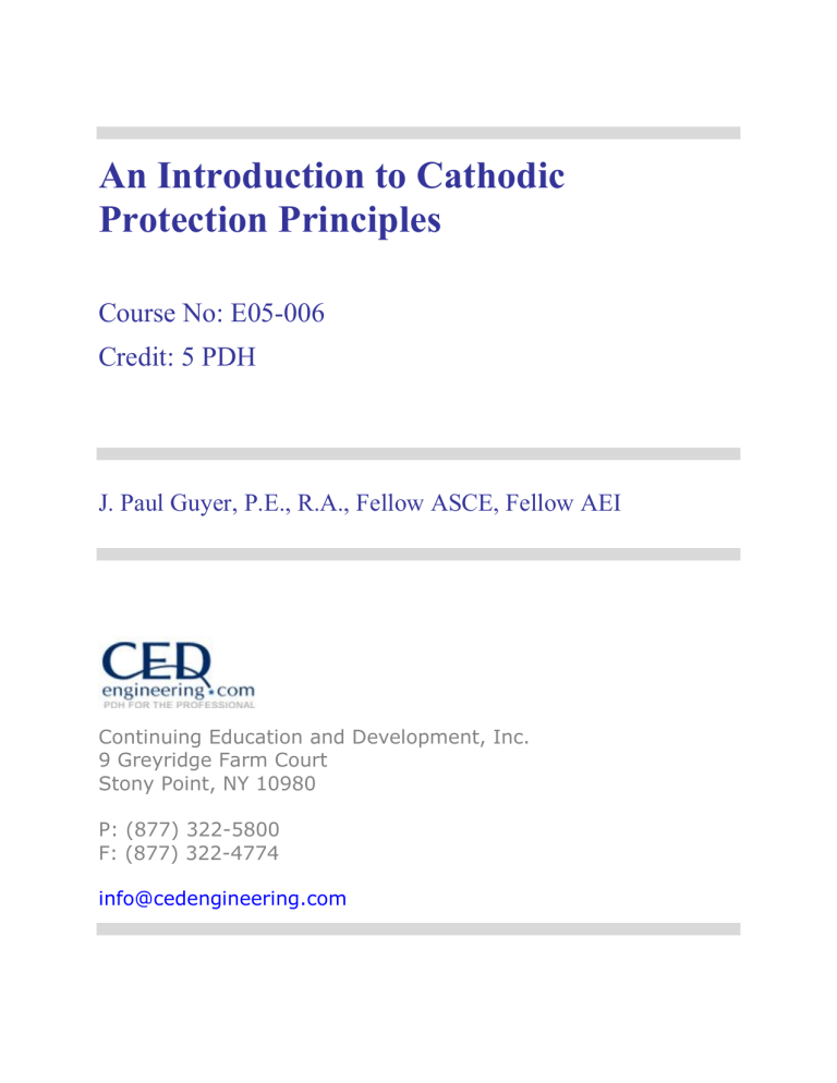 Cathodic Protection Principles: An Introduction