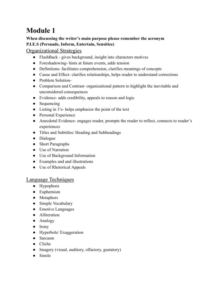 Communication Study Guide: Modules 1-3