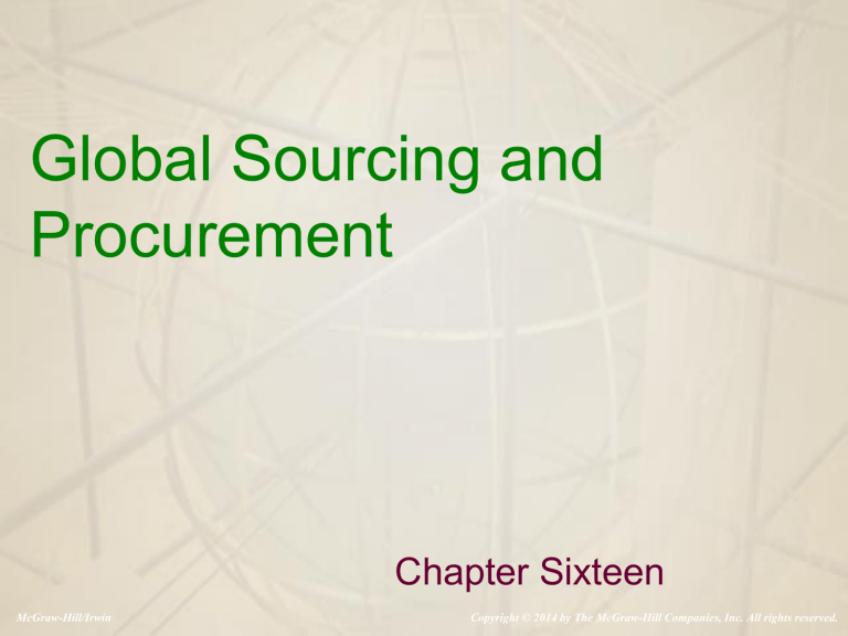 Global Sourcing & Procurement: Strategic Supply Chain Management