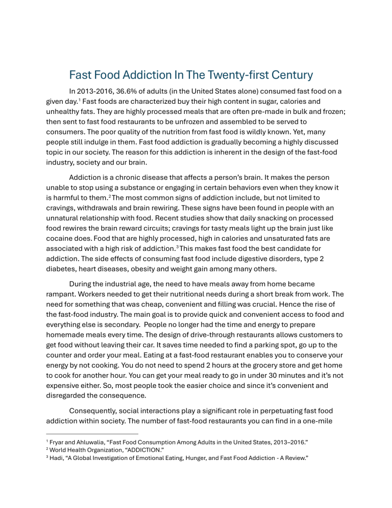 Fast Food Addiction: Causes, Effects & Solutions