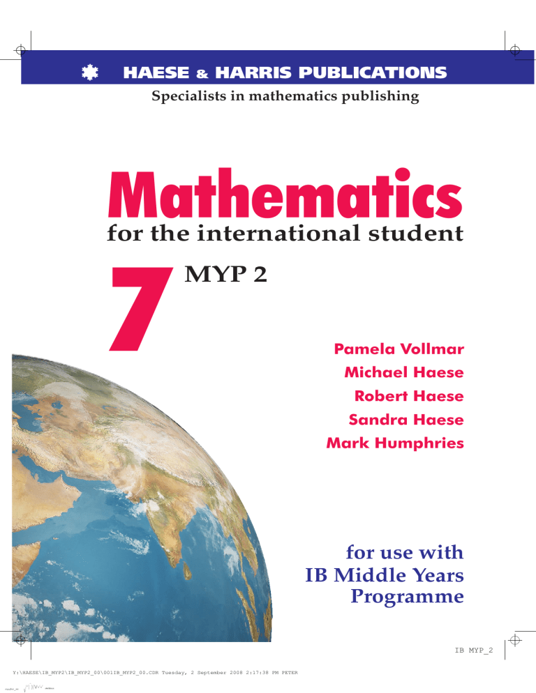Mathematics for the International Student 7 (MYP 2)