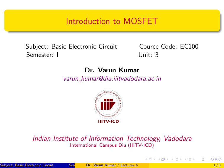 MOSFET Introduction: Enhancement Type & Threshold Voltage