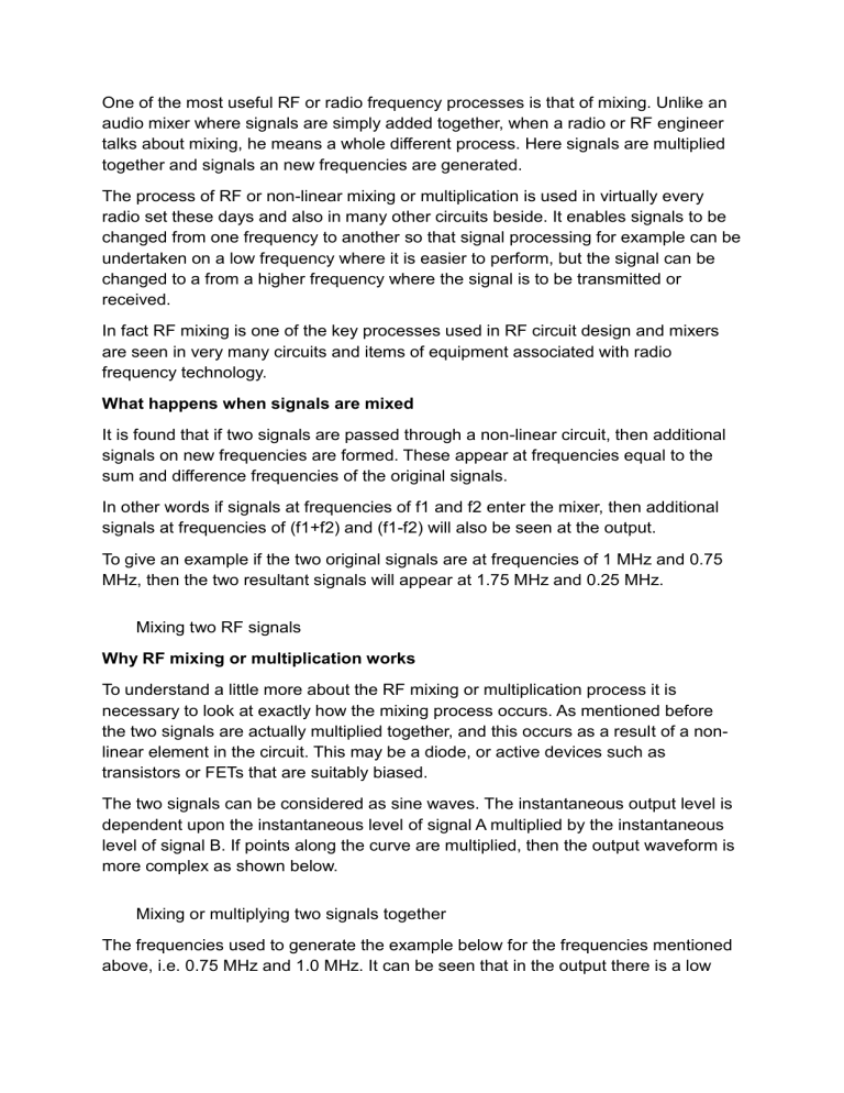 RF Mixing: Principles, Types, and Circuit Symbols