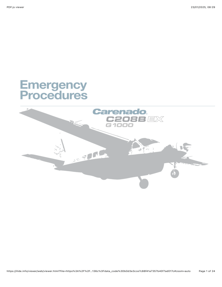 Carenado C208B EX Emergency Procedures Manual