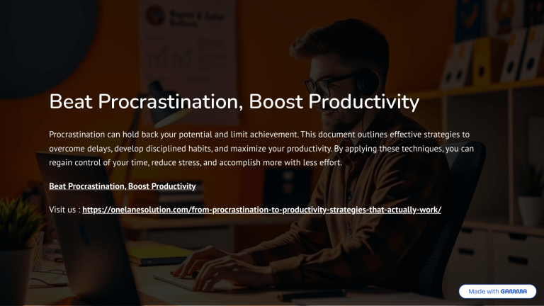 Beat Procrastination: Strategies for Increased Productivity