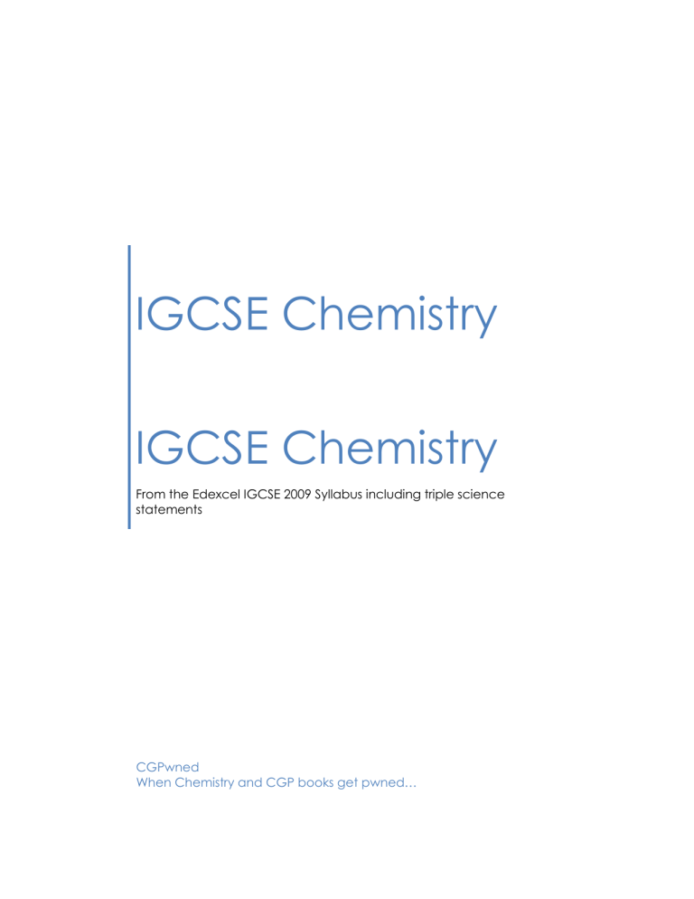 IGCSE Chemistry Study Guide: Periodic Table & More
