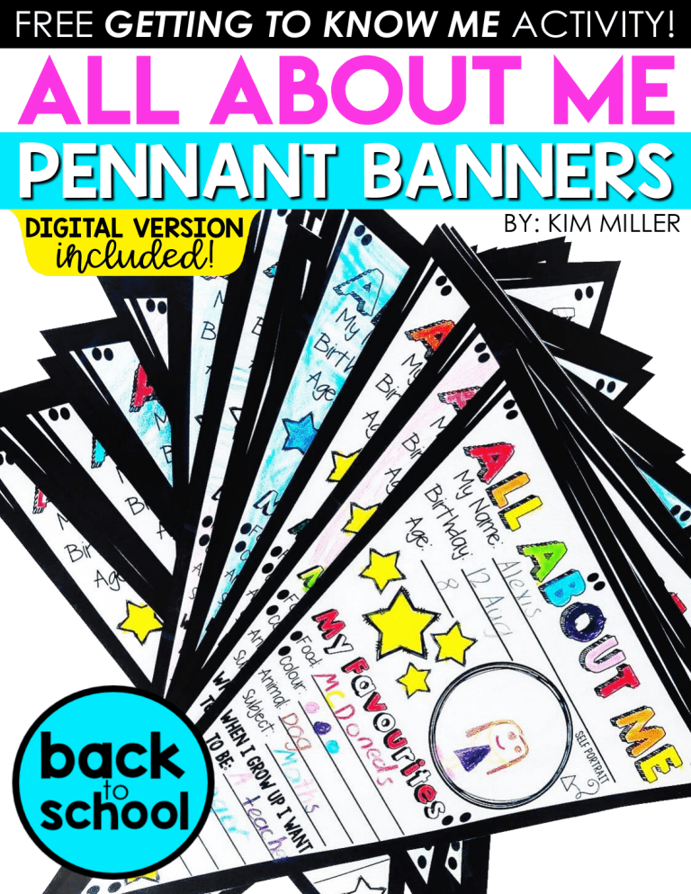 All About Me Pennant Banner Activity for Kids