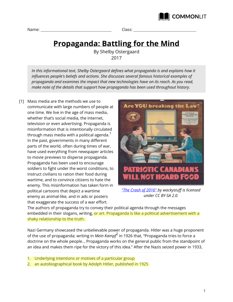 Propaganda: Battling for the Mind - Definition & Examples
