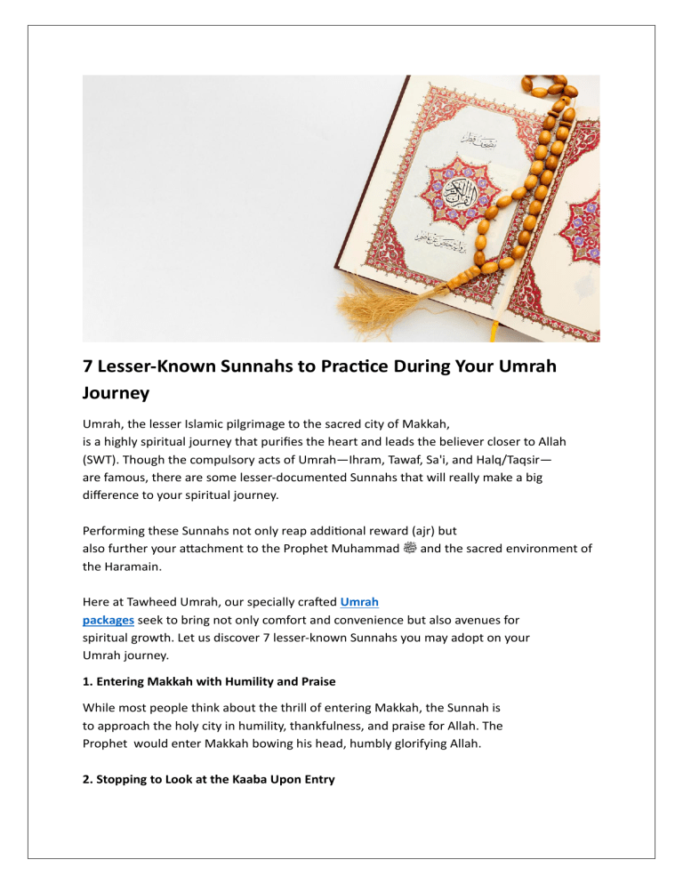 7 Lesser-Known Sunnahs for a Meaningful Umrah Pilgrimage