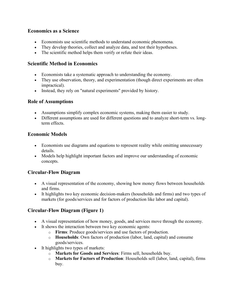 Economics: Scientific Method, Models, and PPF