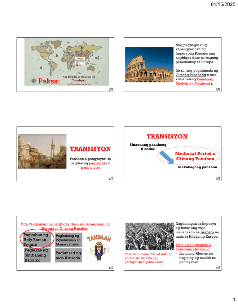 Medieval Europe: Transition from Roman Empire