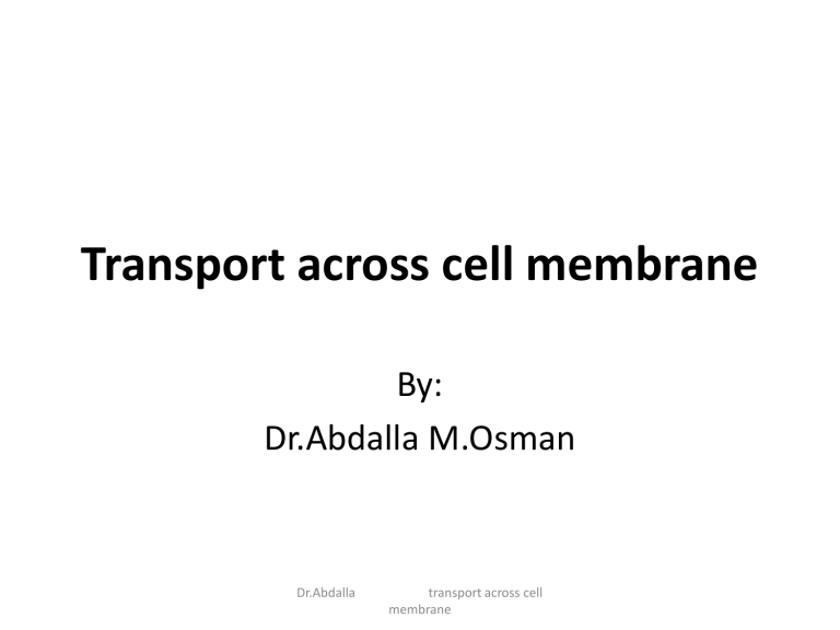 Cell Membrane Transport: Diffusion, Osmosis, Active Transport