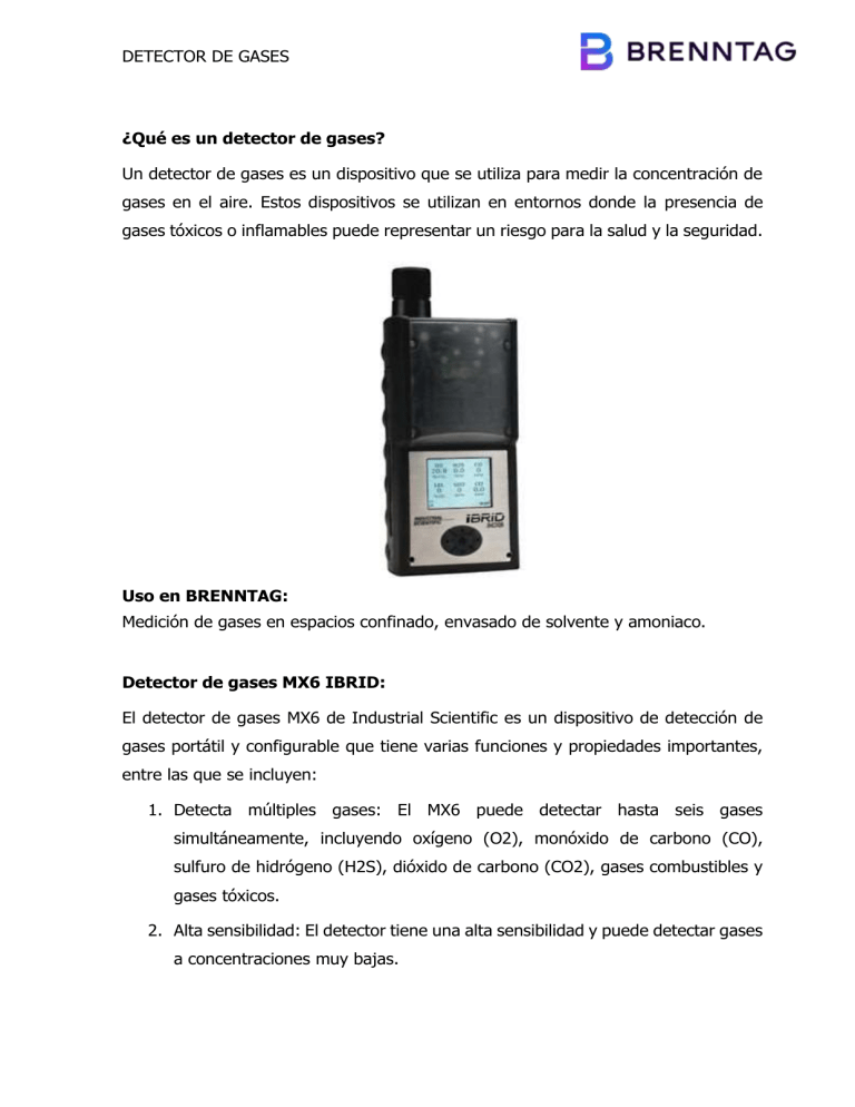 Detectores de Gas: MX6 IBRID, PID, LEL - Descripción General y Aplicaciones