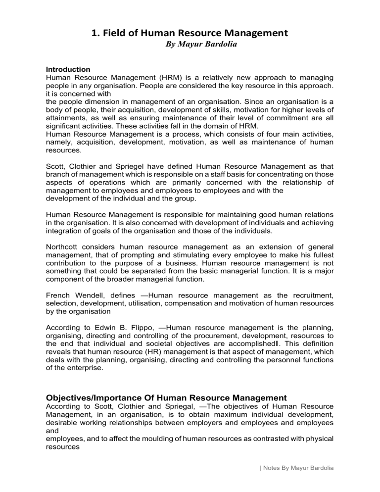 Human Resource Management: Definition, Scope & Objectives