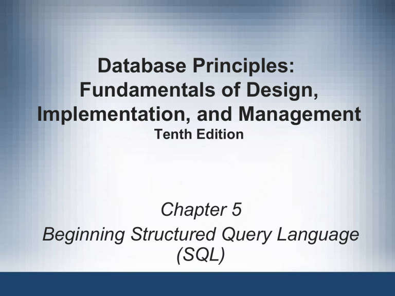 SQL Fundamentals: Database Design & Management
