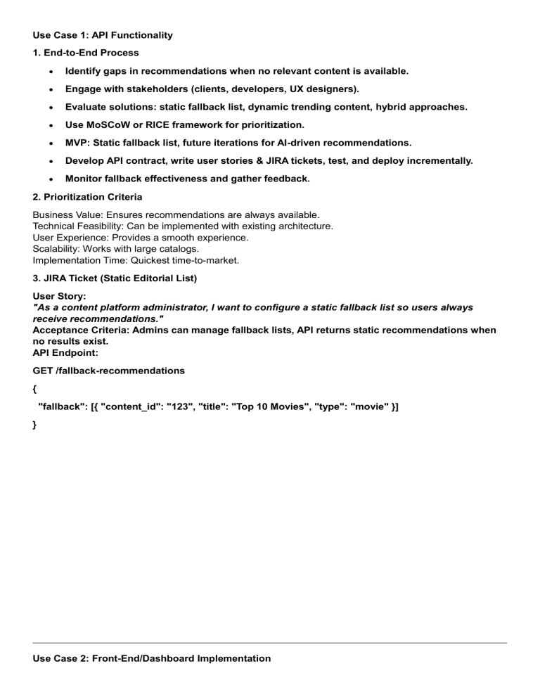 API Fallback Recommendations: Implementation Strategy