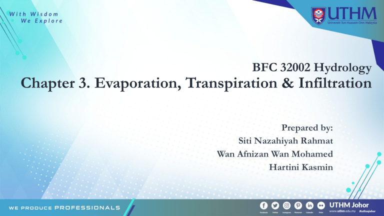 Evaporation, Transpiration & Infiltration: Hydrology Presentation