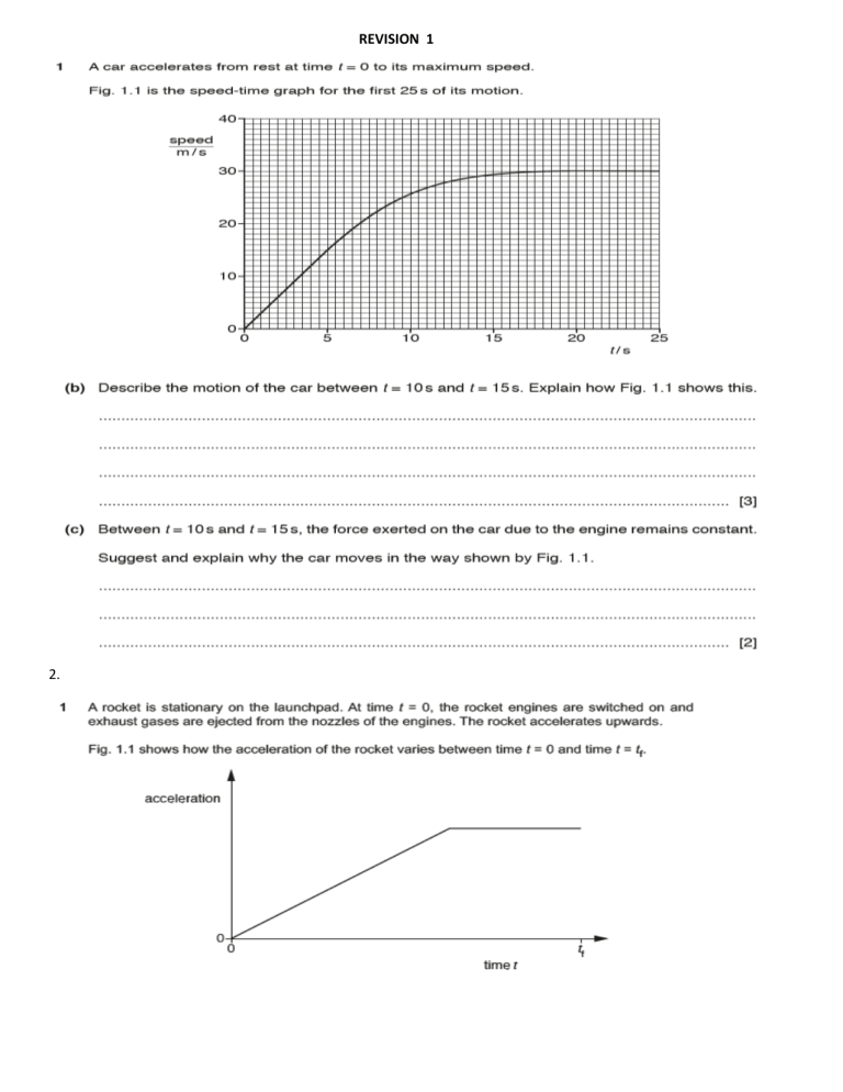 Physics Motion Problems: Speed, Acceleration, Force