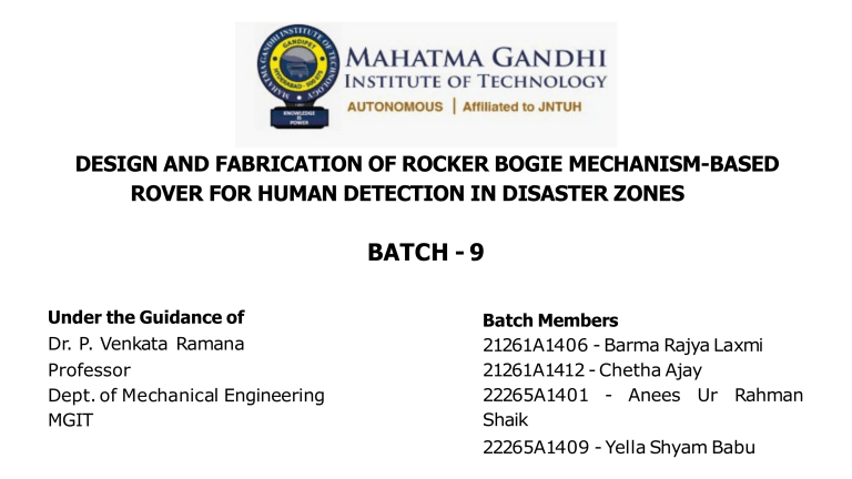 Rocker Bogie Rover for Disaster Human Detection
