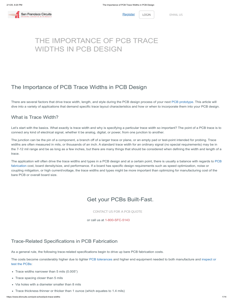 PCB Trace Widths: Design & Calculation Guide