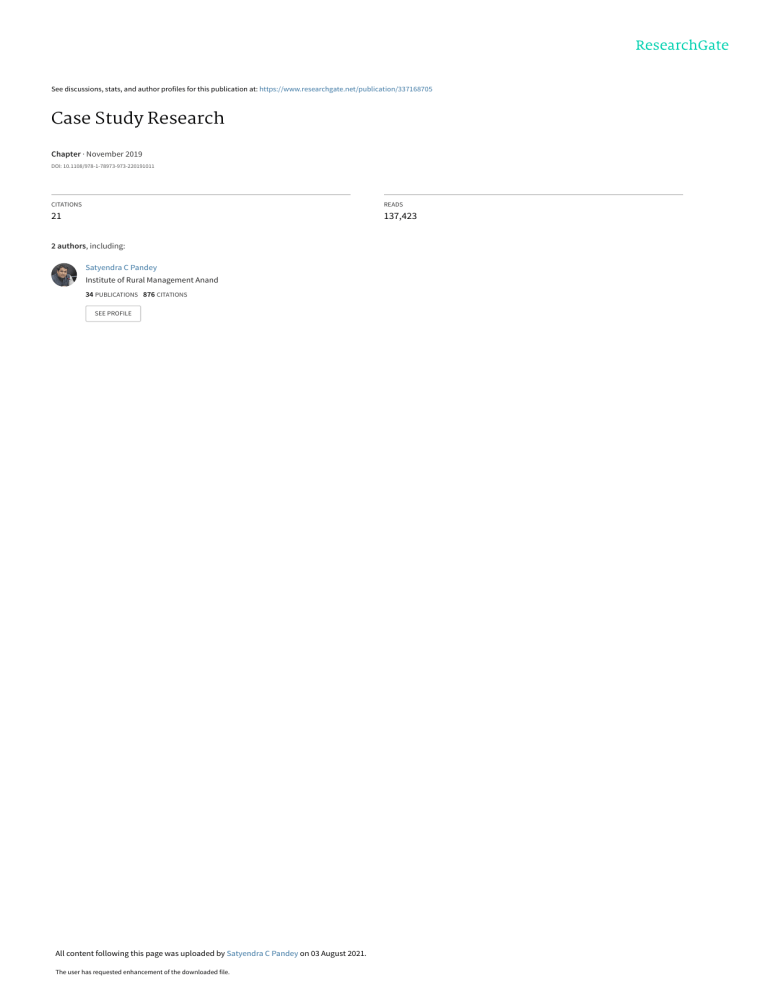Case Study Research: Methods & Design